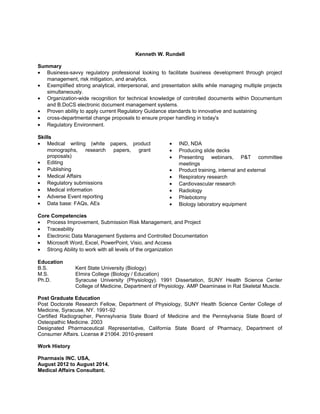 Kenneth W. Rundell resume | PDF