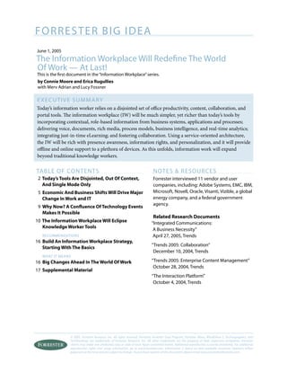 Forrester_Moore_InfoWorkplaceRedefineWorldofWork (1) | PDF