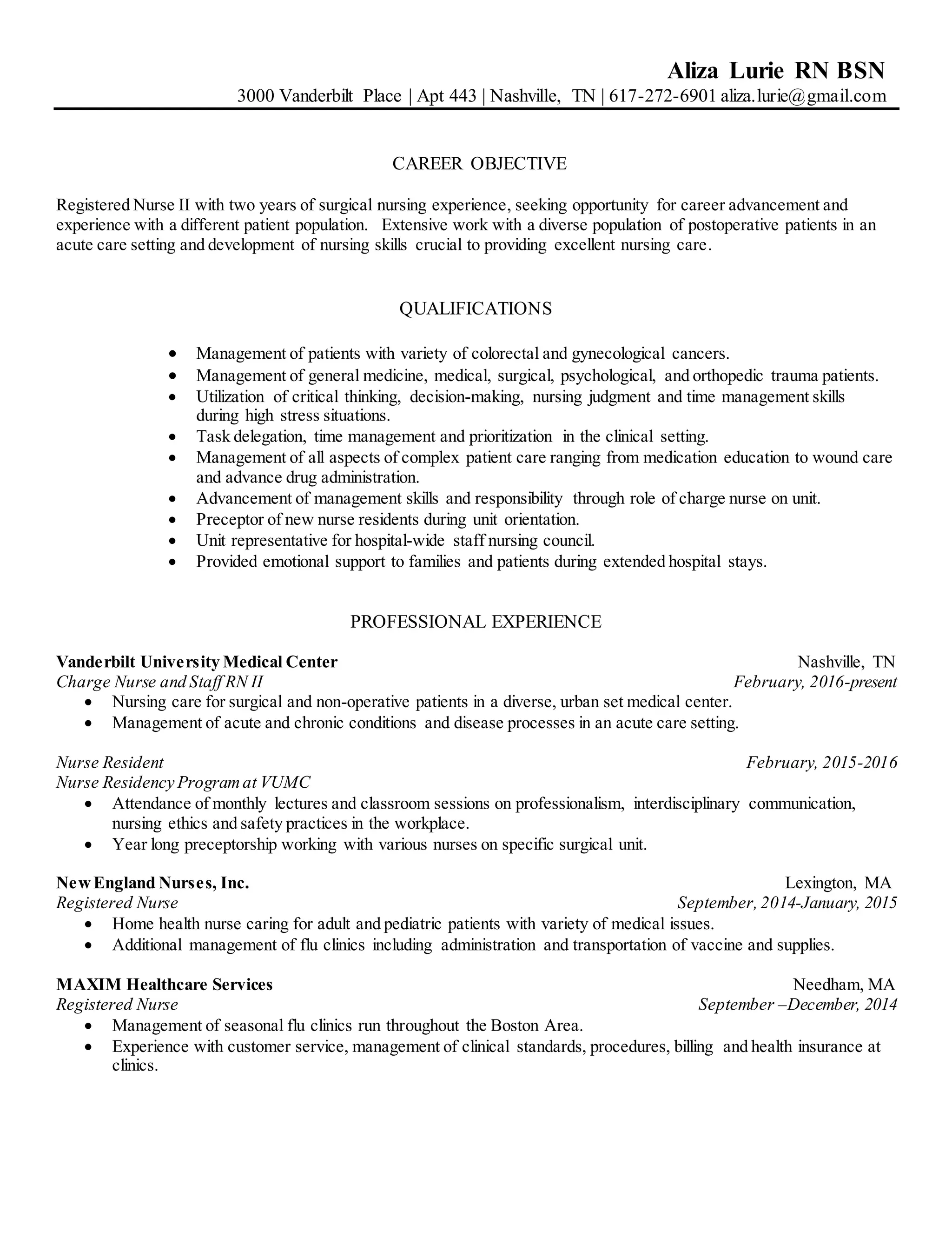 Aliza Lurie RN BSN | DOCX