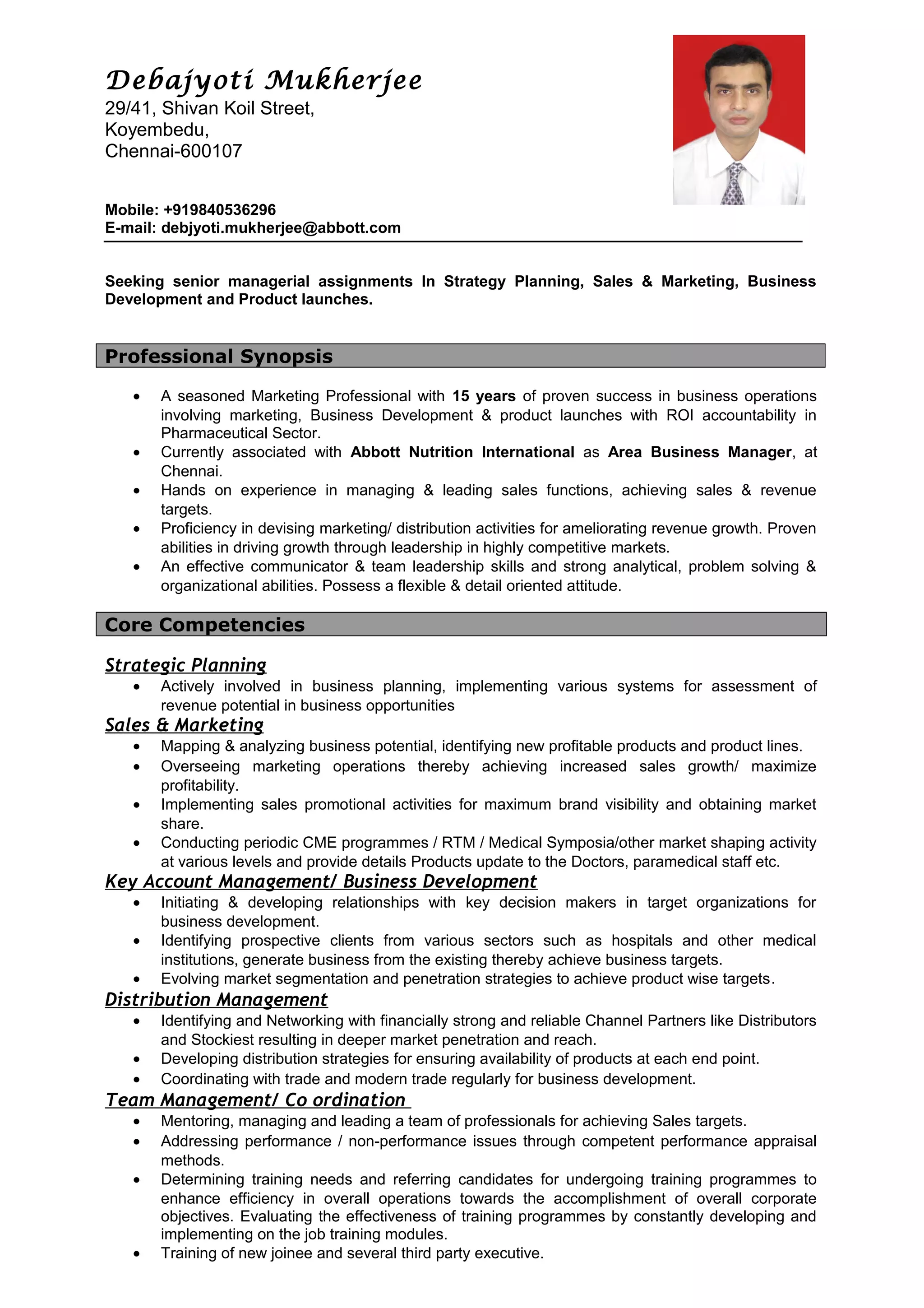 Debajyoti Resume | DOC | Sales | Business