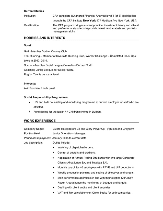 Renier CV 24 Aug 2015 | DOC