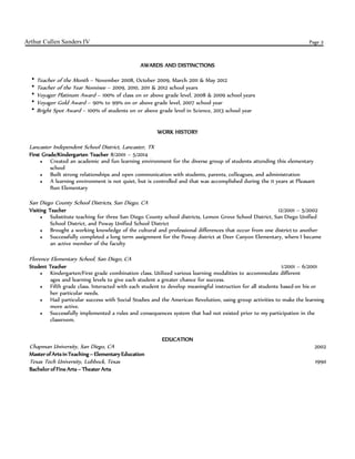 Arthur Cullen Sanders IV - Resume 2015 in WORD 1 | PDF