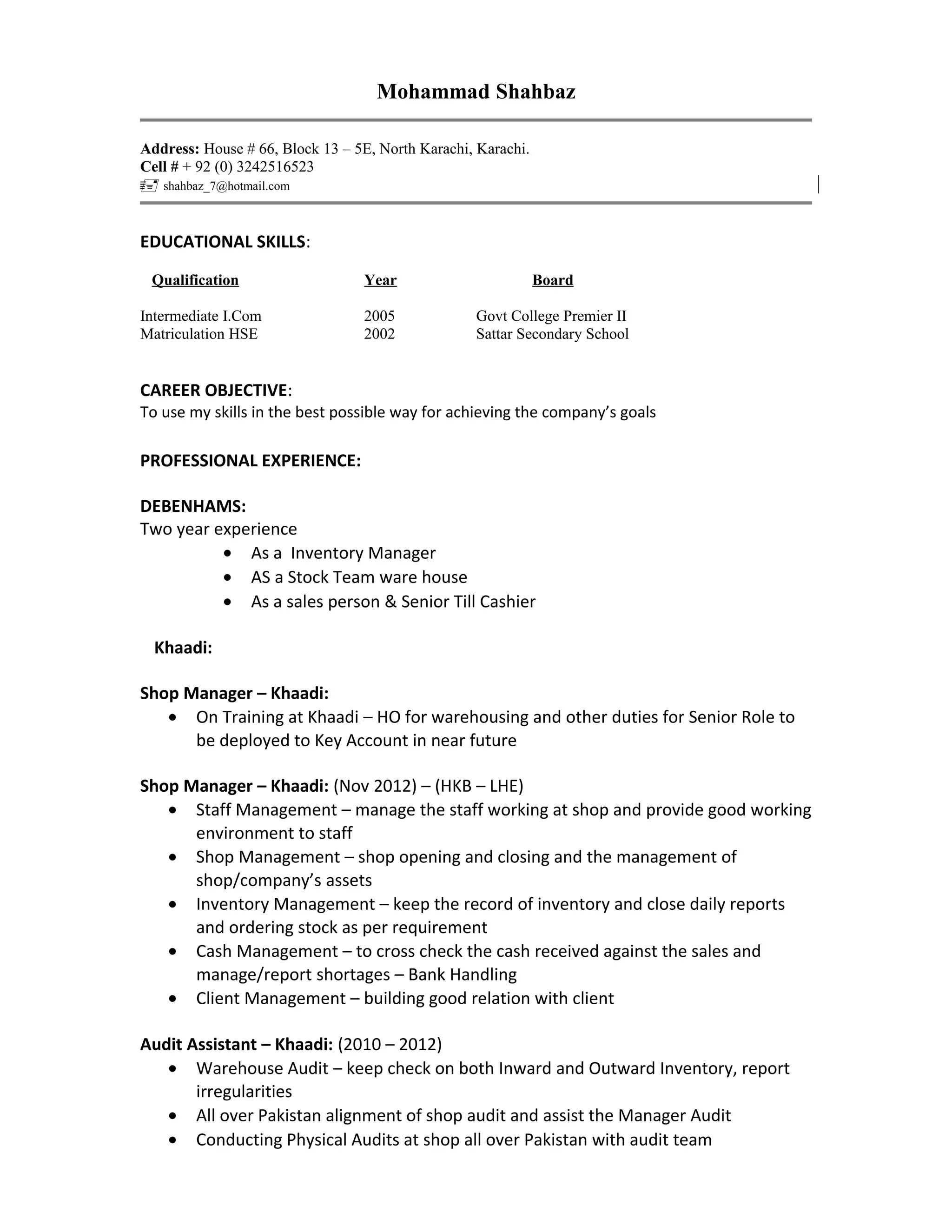 CV - Shahbaz (1) | DOC