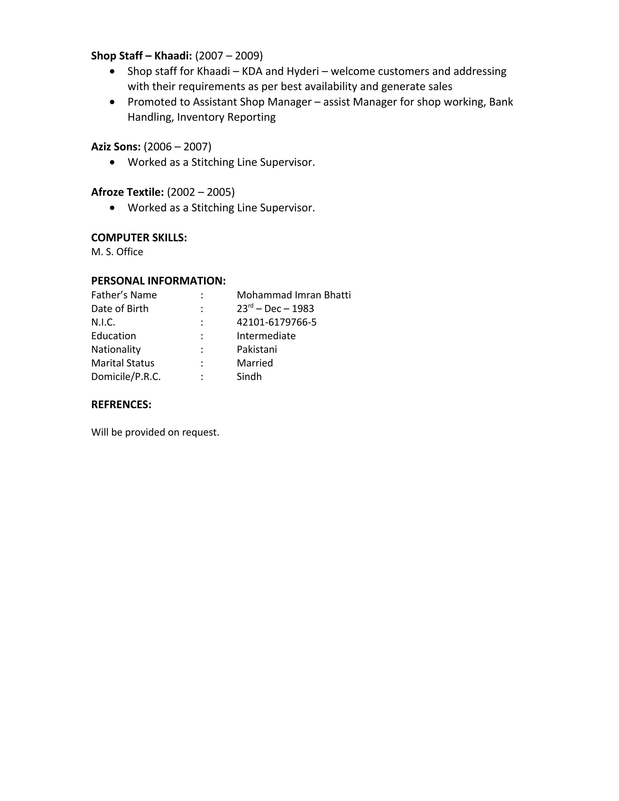 CV - Shahbaz (1) | DOC