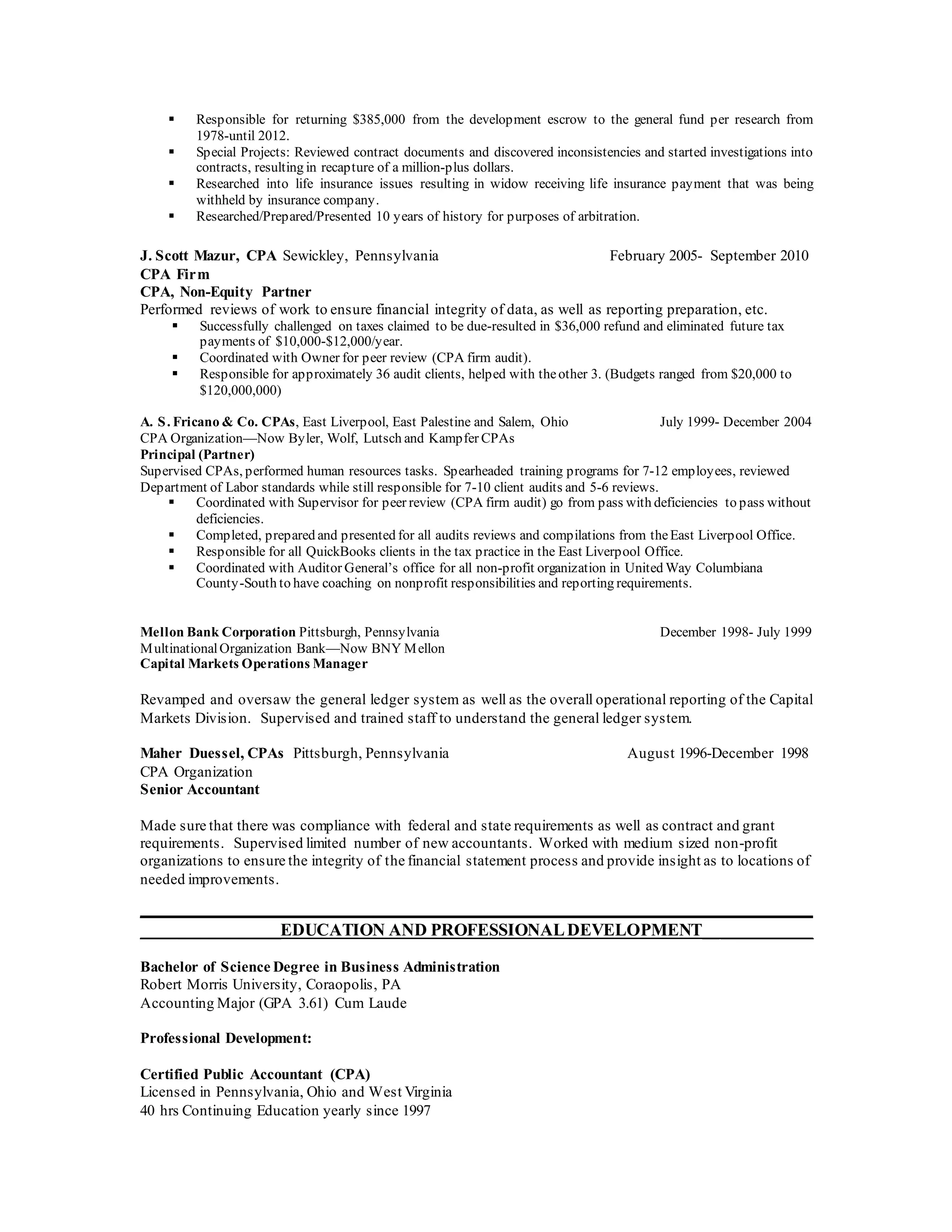 Barbara D.doc-RESUME 2016 | DOCX | Business Accounting & Finance | Business