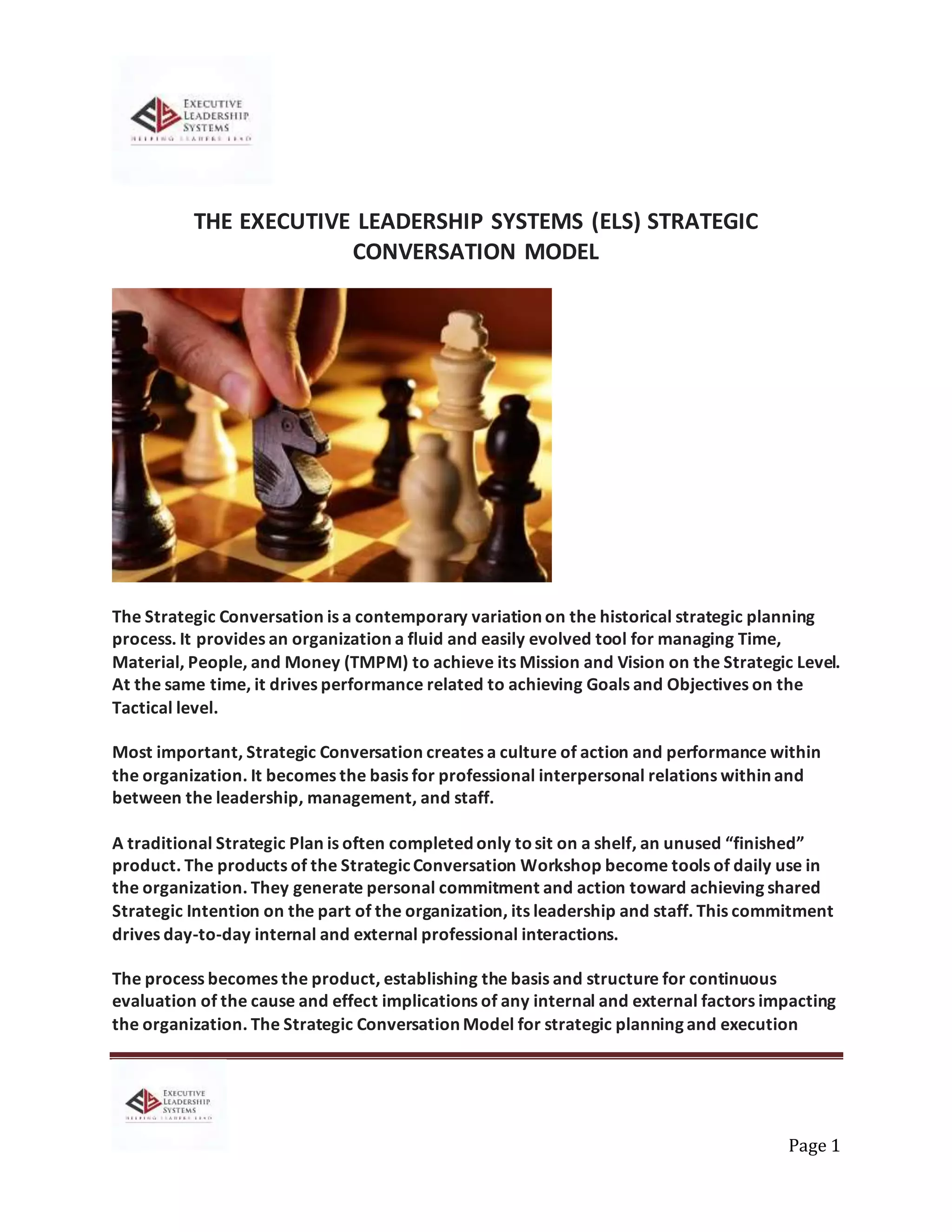 Strategic Conversation Description 52014 - ELS | PDF