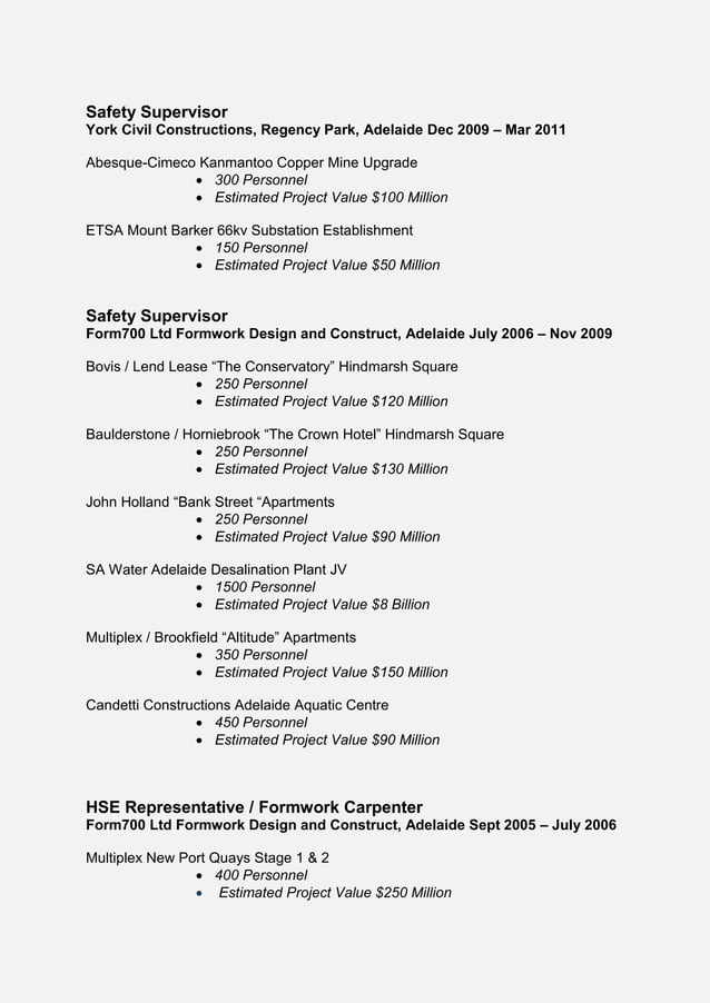 Resume Of Trevor Keran 009 | PDF | Civil Engineering Industry | Industries