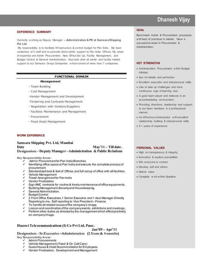 Resume_Dhanesh | DOCX | Business Administration | Business