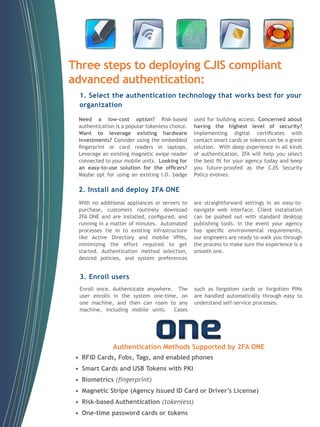 2FA Advanced Authentication for Public Safety | PDF