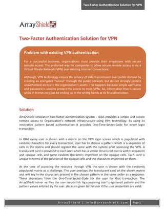 Two Factor Authentication for VPN | PDF