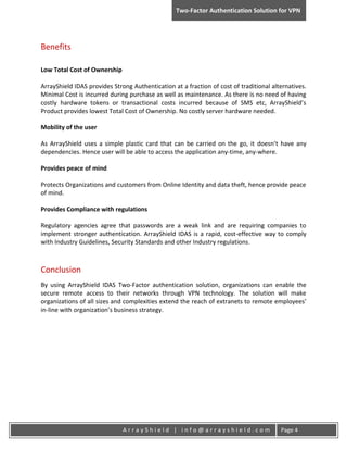 Two Factor Authentication for VPN | PDF