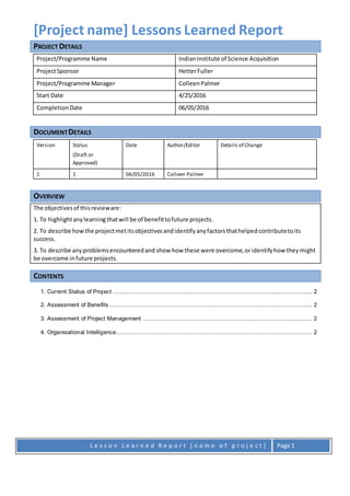 lessons-learned-report | DOCX