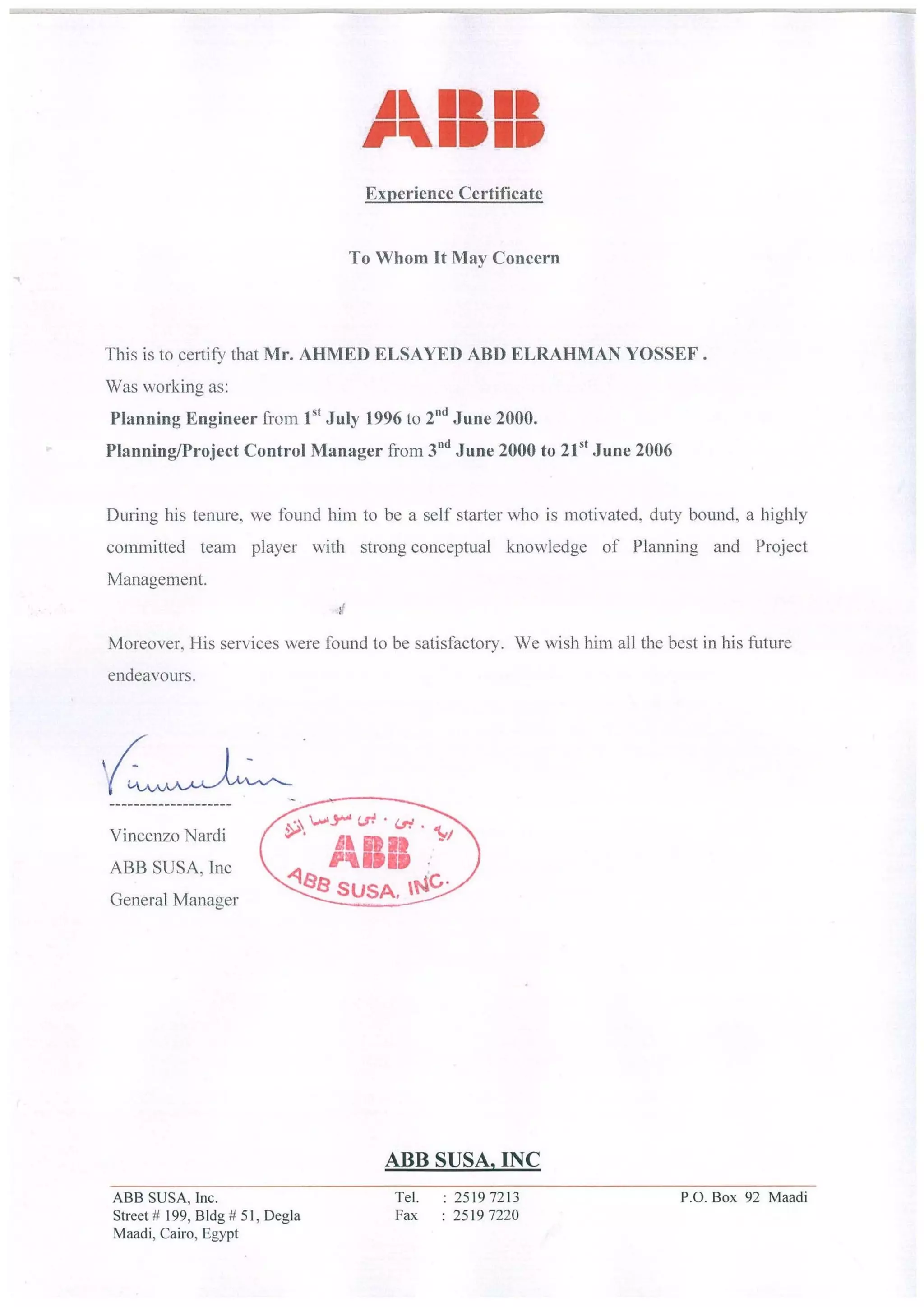 ABB Certificate | PDF