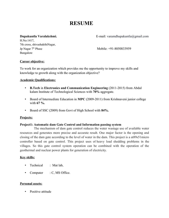 Lakshmi Resume | PDF