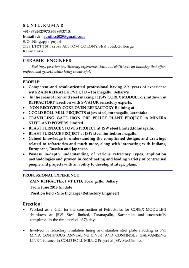 sunil.kumar resume | DOCX
