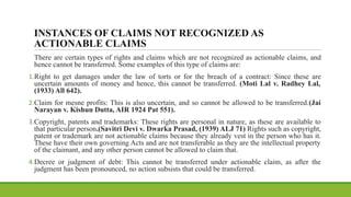 ACTIONABLE CLAIMS in Property Law (Unit-1) | PDF