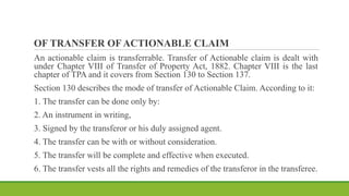 ACTIONABLE CLAIMS in Property Law (Unit-1) | PDF