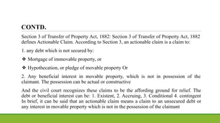 ACTIONABLE CLAIMS in Property Law (Unit-1) | PDF
