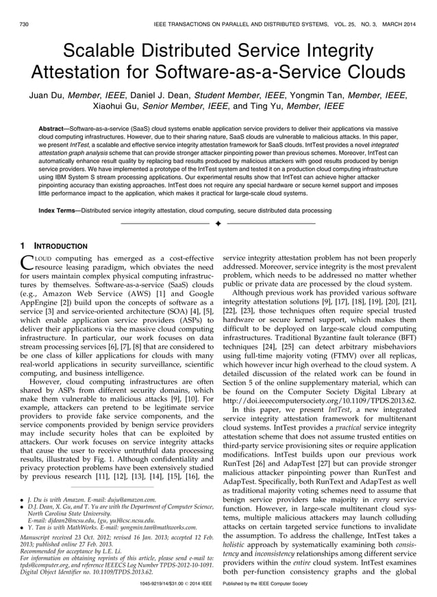 Scalable Distributed Service Integrity | PDF