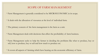 FARM MANAGEMENT INTRODUCTION.pptx BY DR.PC JNKVV | PPTX