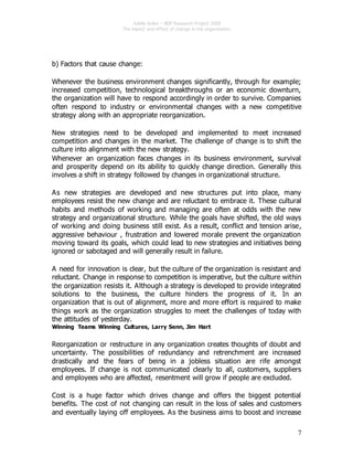research project - organizational change | DOCX
