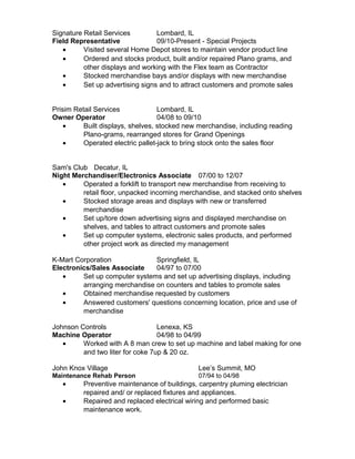 Robert L Gray Jr Maitenance Resume Revised | DOC