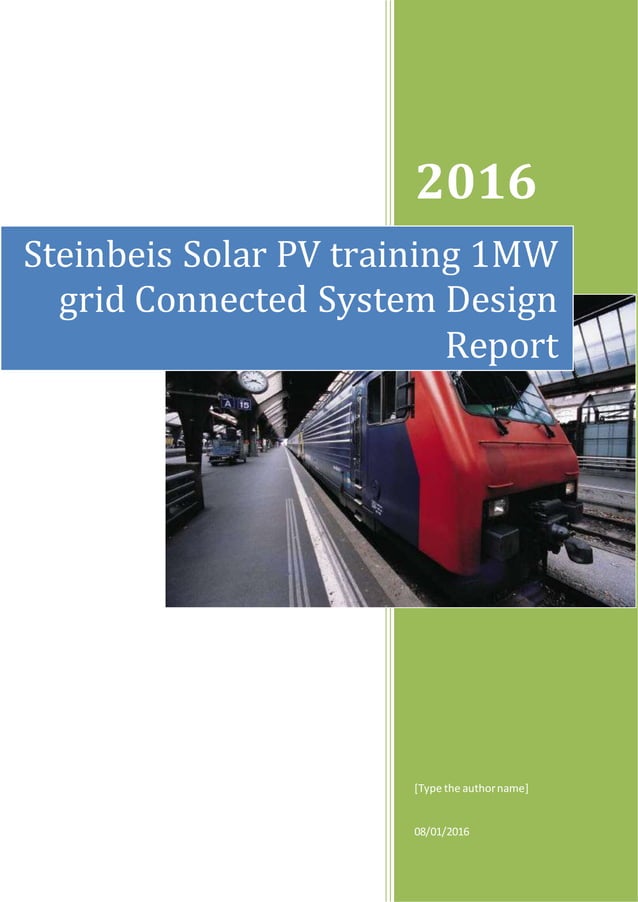 Steinbeis 1MW Grid Connected System design report | PDF
