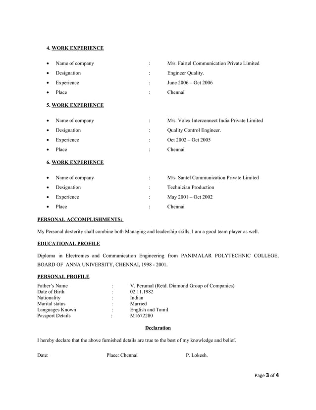 CV - P.Lokesh 9916 | PDF