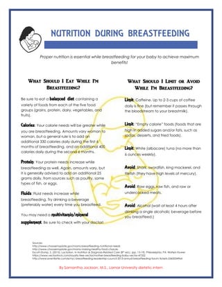 Nutrition During Breastfeeding | PDF