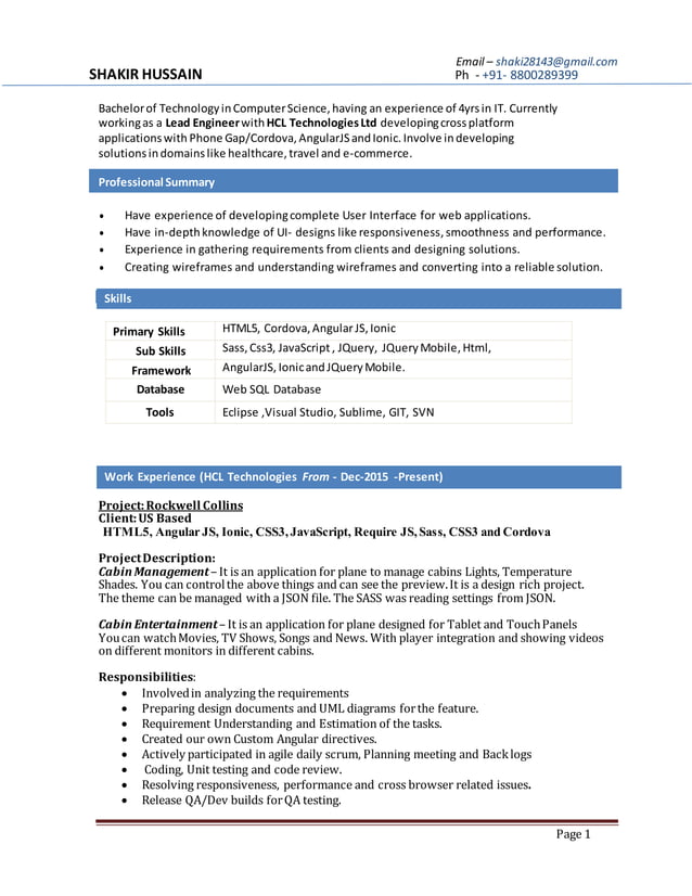 ShakirHussain(Resume Dec-2016) | PDF