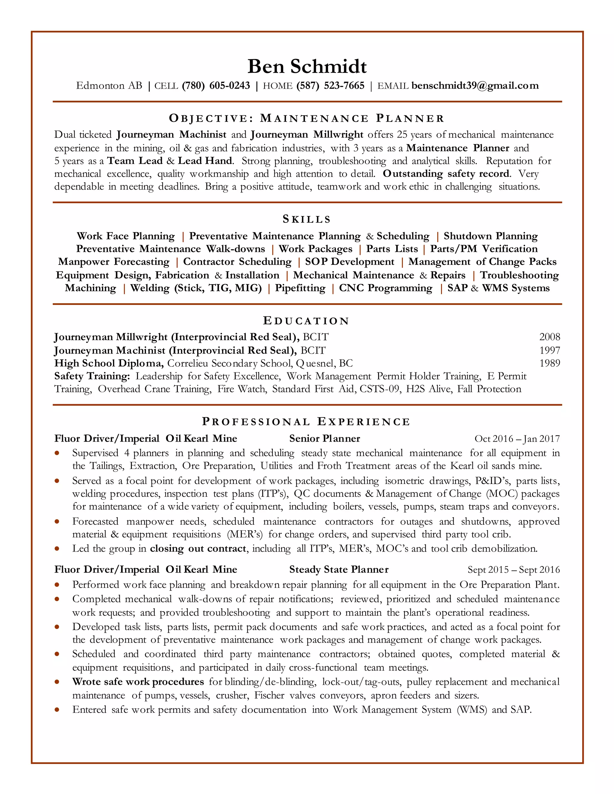 Schmidt, Ben Resume | DOCX