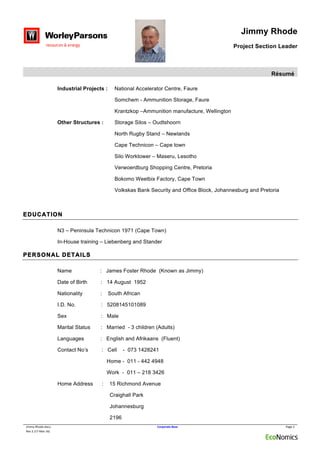 Jimmy Rhode CV | PDF
