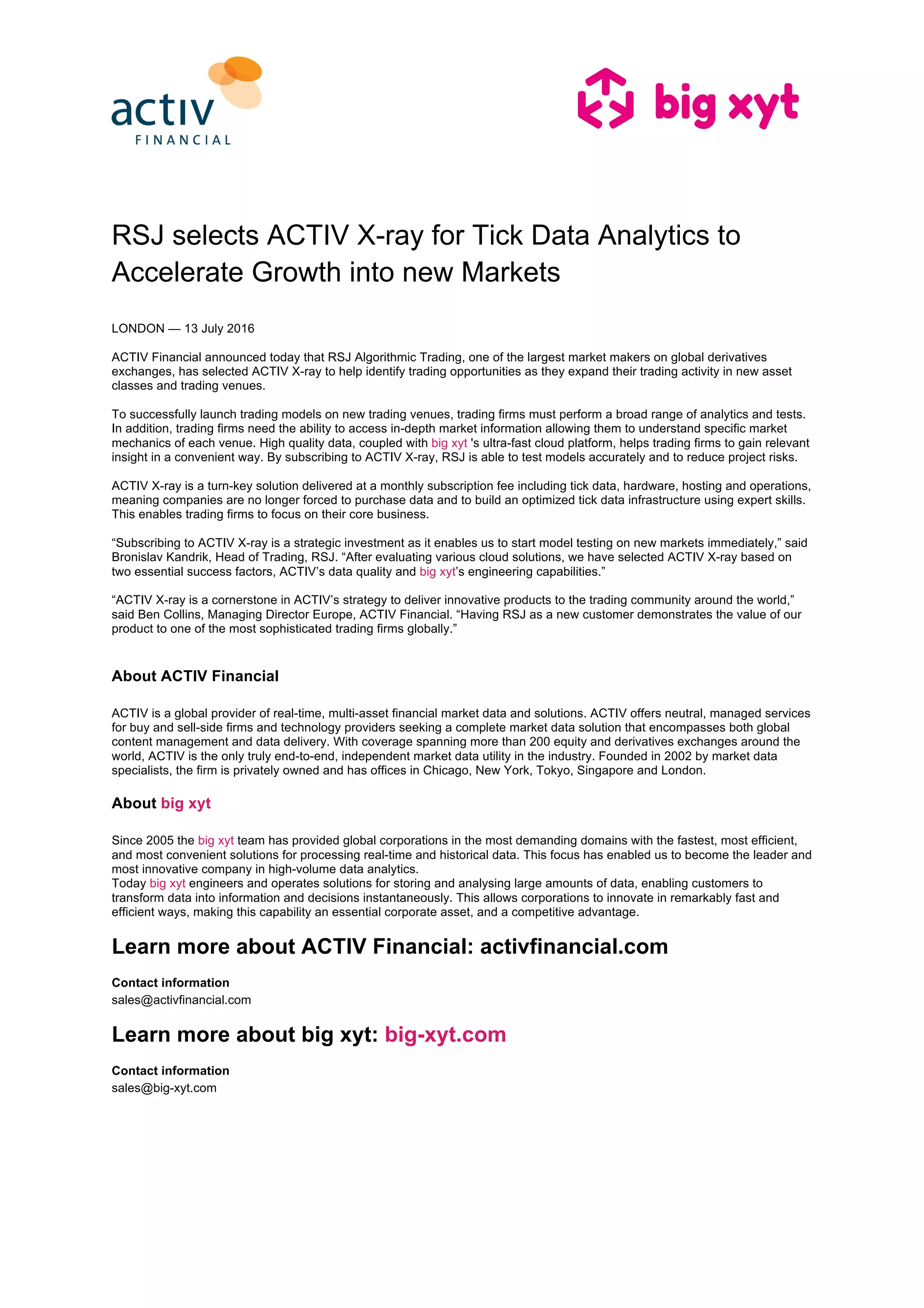 RSJ Press Release | PDF | Business | Business and Finance