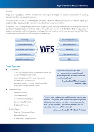 WFS Australia - EmpLive Workforce Management Solution | PDF