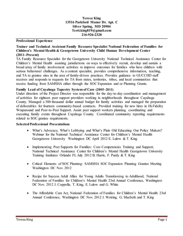 Teresa Resume expanded 2015 | PDF