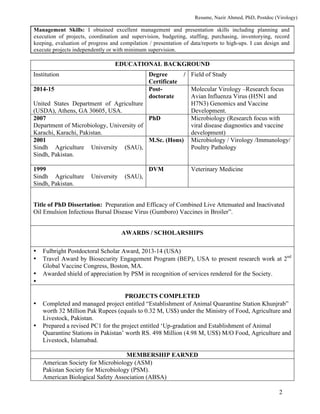 Resume_NAZIR AHMED_SUMC-2016 | PDF
