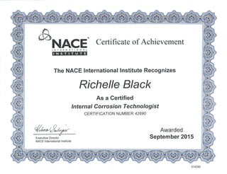 NACE Certificate_Internal Corrosion Technologist | PDF