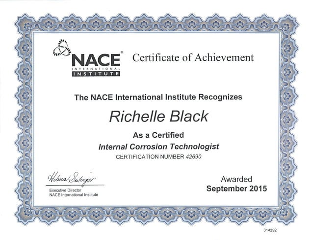 NACE Certificate_Internal Corrosion Technologist | PDF