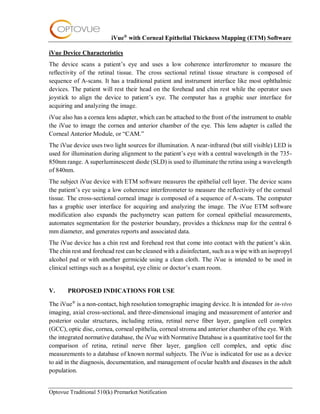 Optovue iVue 510k Summary_TN | PDF