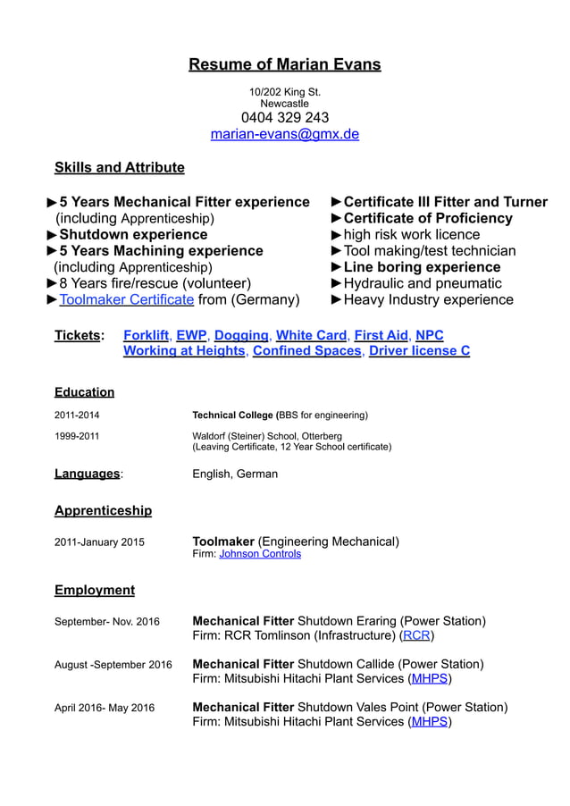 1. Resume marian Newcastle | PDF