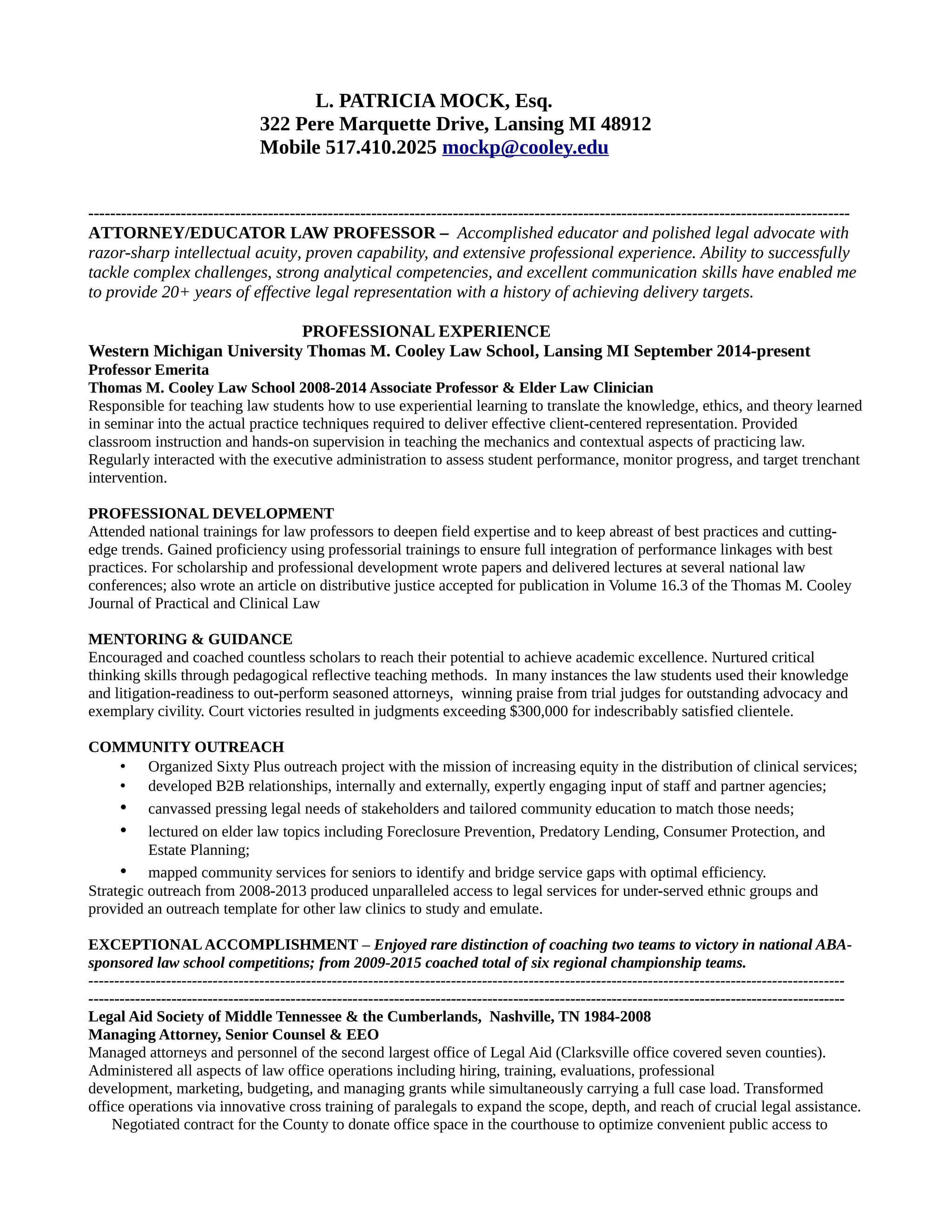 CONDENSE RESUME - WITHOUT REFERENCES | ODT | Legal Services Industry | Industries