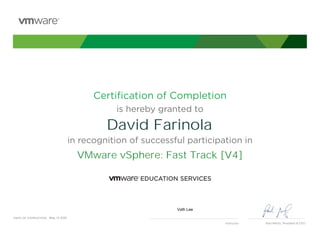 VMware vSphere Fast Track Certification Completion Title | PPT