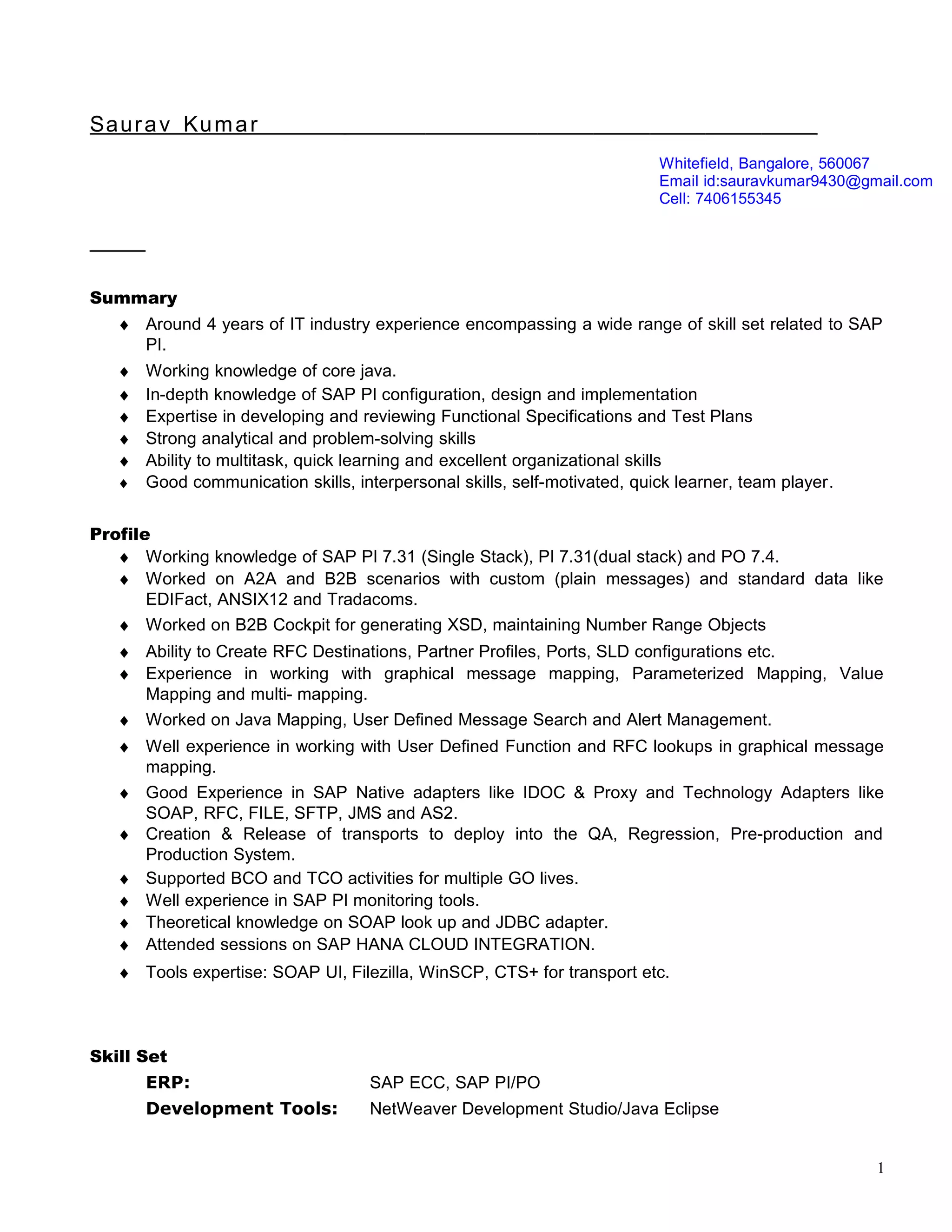 SauravResume(4Years Exp) | DOC | Web Development | Internet