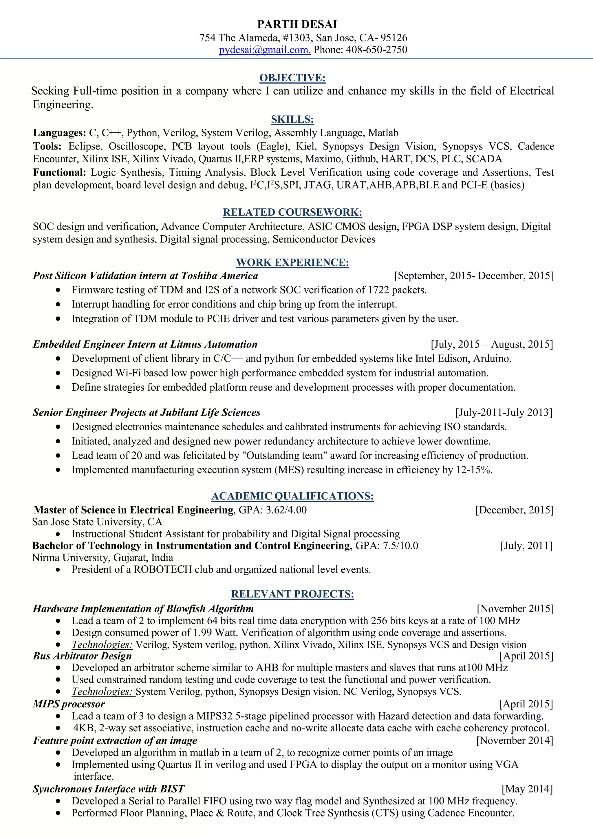 PARTH DESAI RESUME | PDF