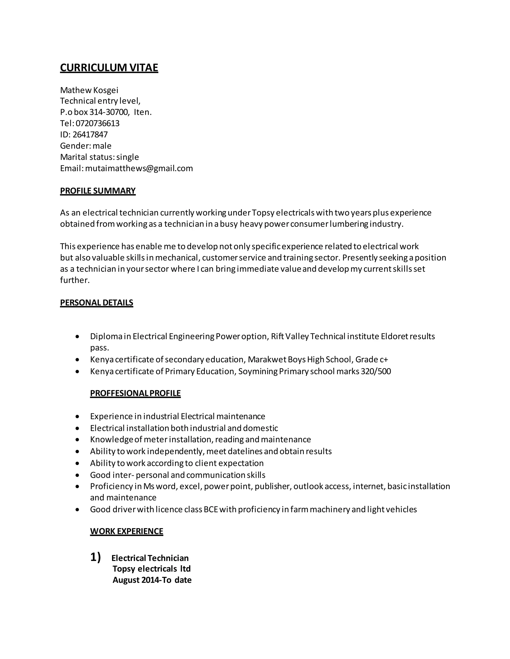 mathews current cv | DOCX