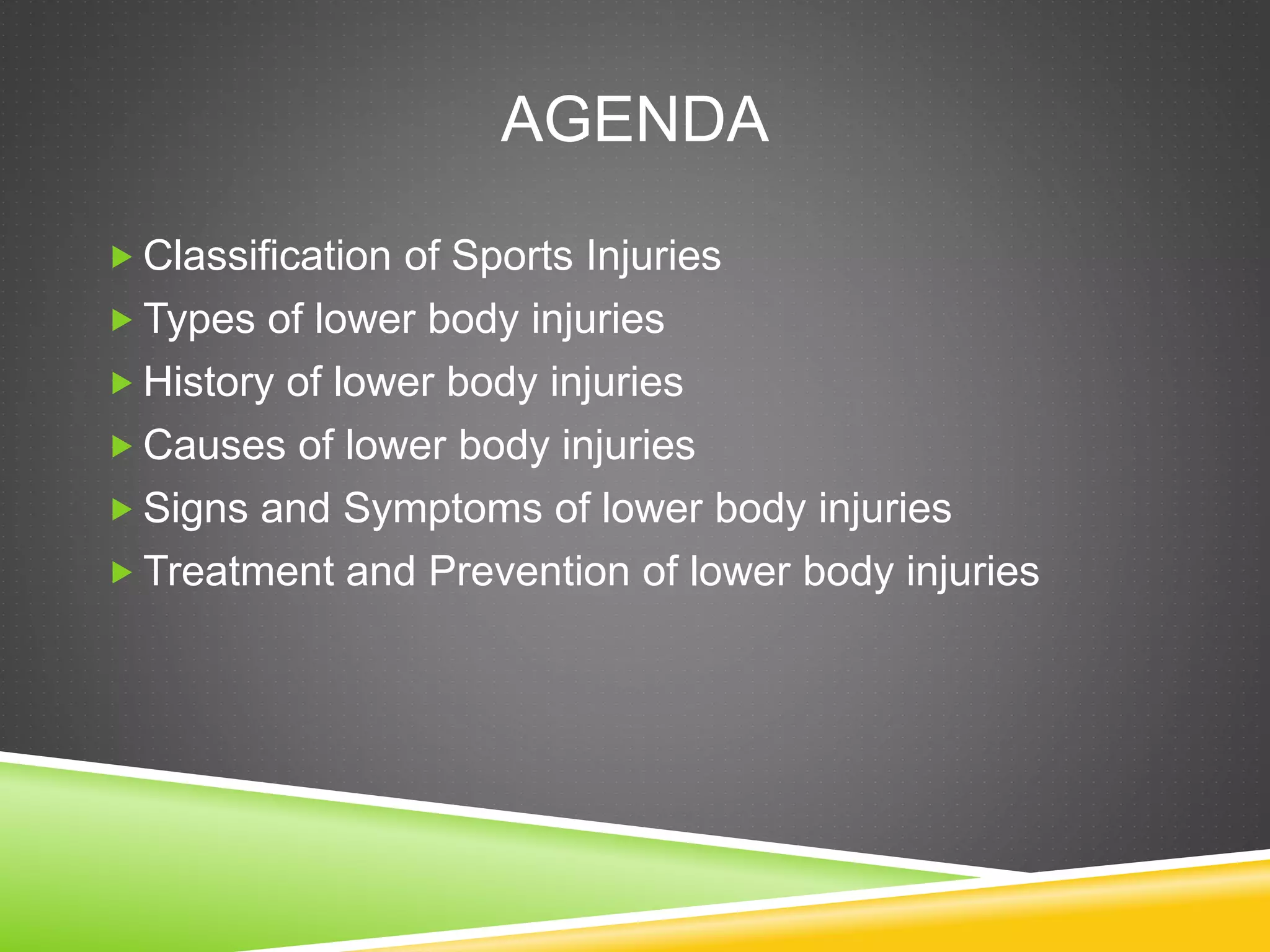 Sports Injuries Presentation | PPTX