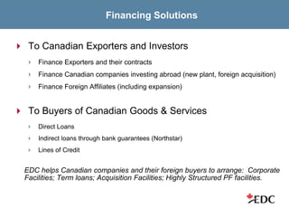 Export Development Canada - Overview Of Canadian Capabilities In The ...