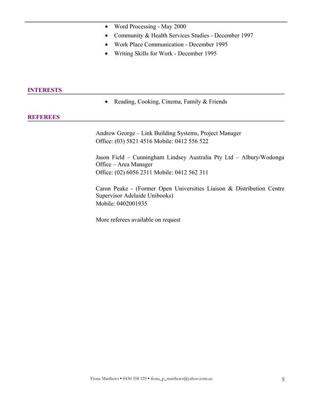 (1) Fiona Matthews Current CV | DOC | Logistics | Business