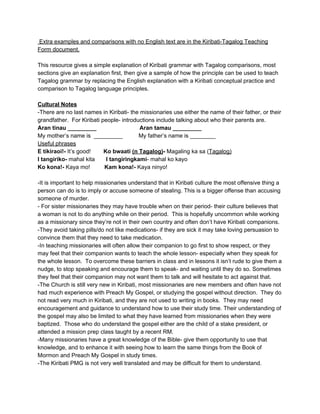 Tagalog-KiribatiTeachingResource | PDF