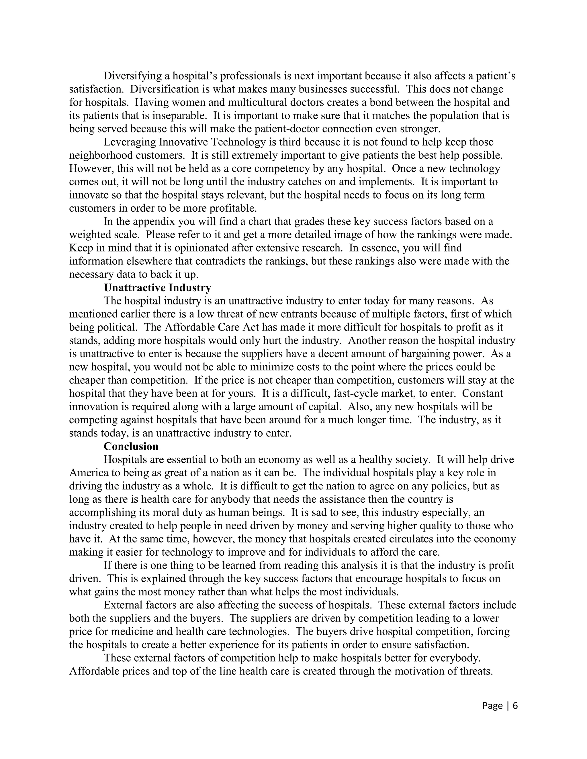 Hospital Industry Analysis | PDF